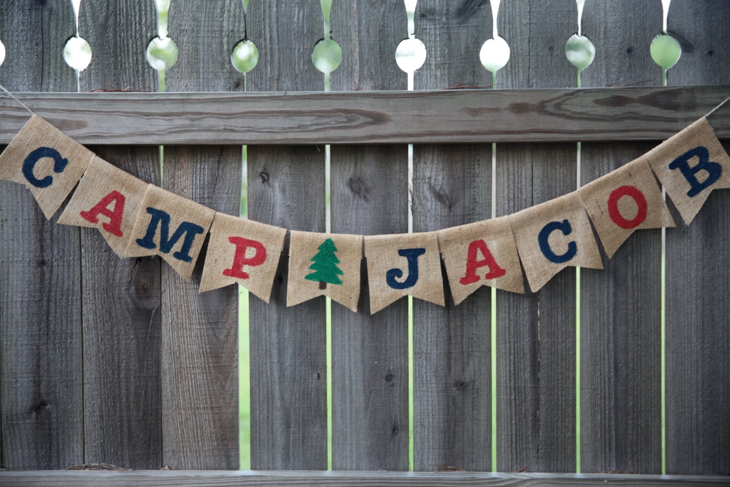 Camp Banner / Custom Burlap Banner / Burlap Banner / Name