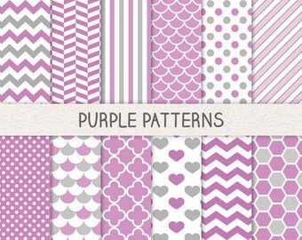 Popular items for purple digital paper on Etsy