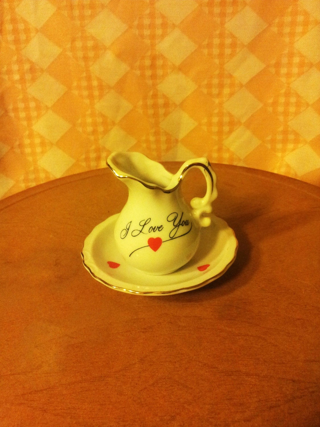 Love Creamer and Saucer Set ‘I Love You’ Cream Pitcher and Saucer ...
