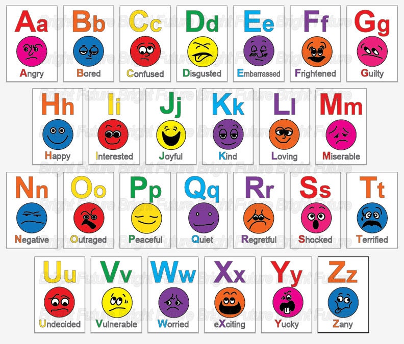 ABC Emotion Face Flashcards download. by BrightFutureDesign