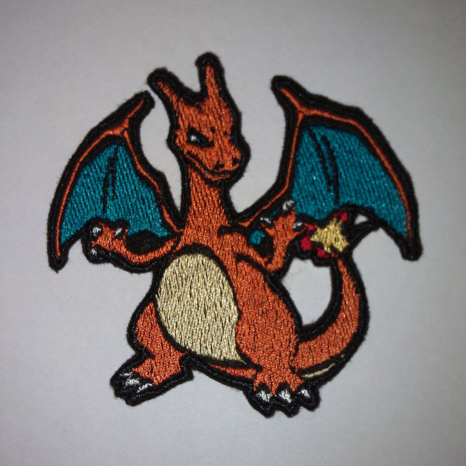 Charizard Iron on patch Shiny Metallic Embroidered.