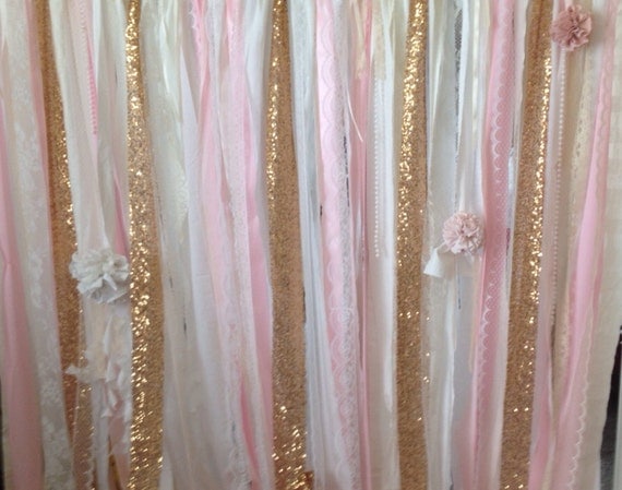 Pink Gold Backdrop Glitter Sequin Photobooth by ChangesByNeci
