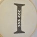 Cross stitch letter I pattern with chevron detail digital