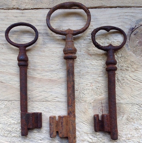 Items similar to Three Chateau keys for use in cupboards and doors on Etsy
