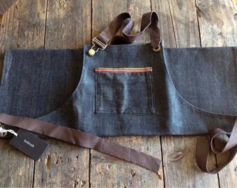 Denim Apron w/ Leather Accents Copy