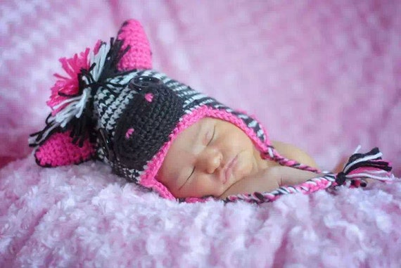 Items similar to Crocheted Newborn Zebra Hat on Etsy