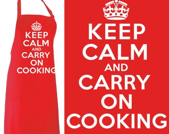 Keep Calm and Carry On Cooking Apron - FREE Shipping - Chef Cook ...
