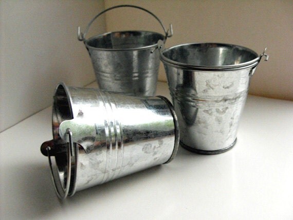 Miniature Silver Metal Bucket stainless steel bucket party