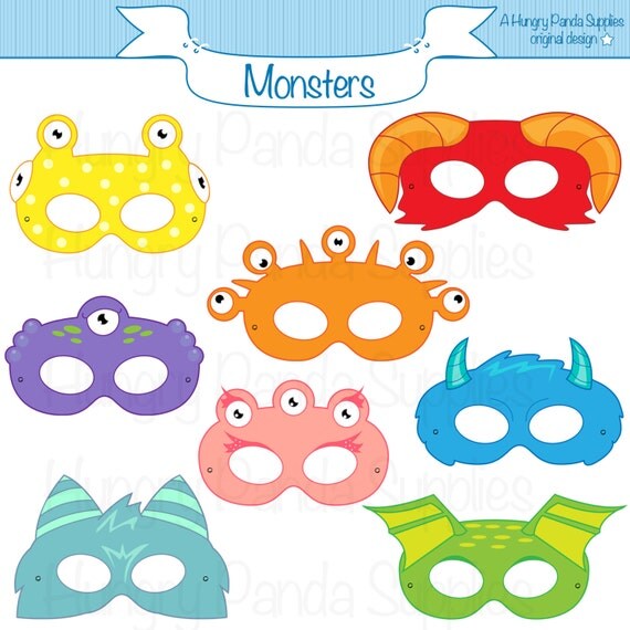Monster Printable Masks halloween masks monsters monster