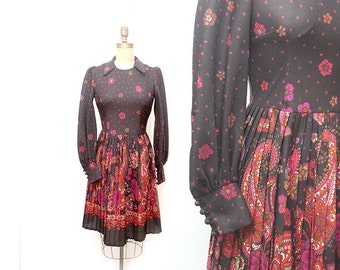 70s paisley dress | Etsy
