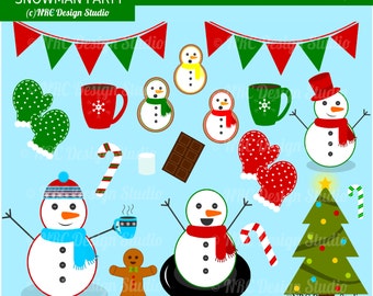 Popular items for snowman clipart on Etsy