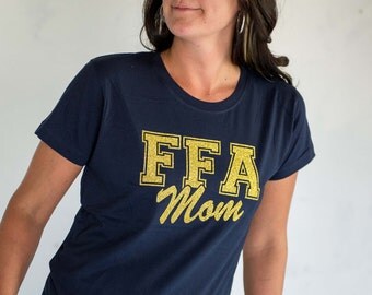 FFA MOM, sparkly glitter tee shirt, choose from fitted or unisex fit