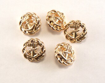 Gold anchor buttons | Etsy
