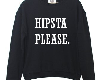 HIPSTA PLEASE sweater jumper top t shirt ladies girls bnwt pink black ...