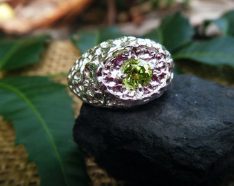 Large peridot ring | Etsy