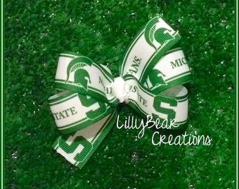 Michigan State Small Hair Bow, On SALE, MSU Spartans Grosgrain Ribbon ...