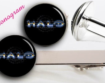 HALO Cufflinks custom gaming clan logo cuff link Games symbol cuff ...
