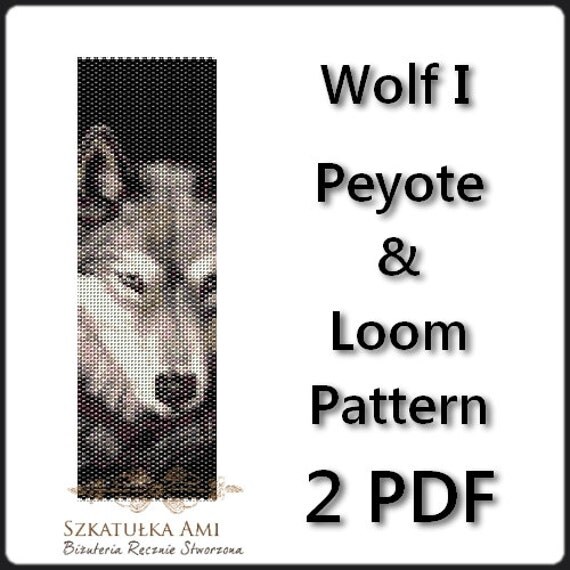 WOLF I Peyote Pattern Loom Pattern Bracelets Loom Animal Beads pattern ...
