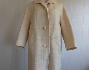 Ivory wool coat | Etsy