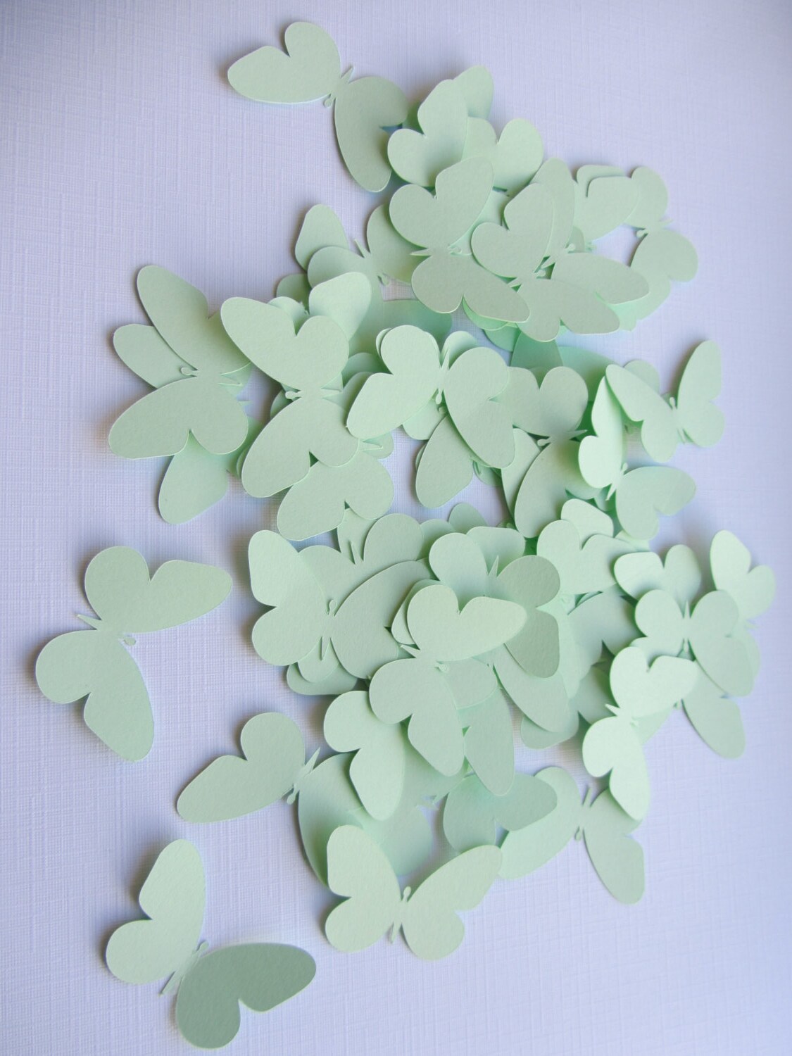 Mint green Paper butterflies die cut butterflies light green