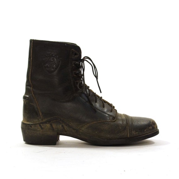 Ariat Roper / Packer / Lace Up Ankle Boots / Black Leather