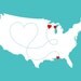 Personalized United States Art Heart Map by PaperPlanePrints
