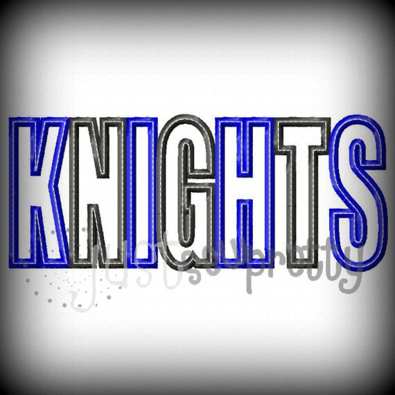 Knights Word Embroidery Applique Design
