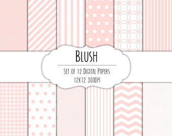 Baby girl digital paper pack pink and grey digital