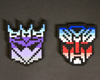 Transformers Perler Bead Coasters Set of 2