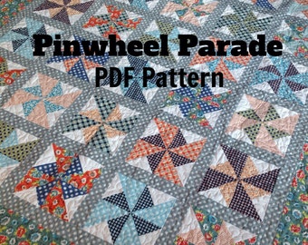 Items similar to PDF PATTERN, Pinwheel Parade Crib and Doll Quilt on Etsy
