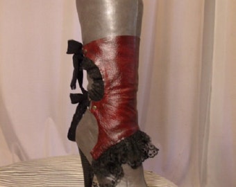 Items similar to Annie Black Leather Spats Strap Buckle Goth Steampunk ...