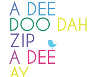 Popular items for zip a dee doo dah on Etsy