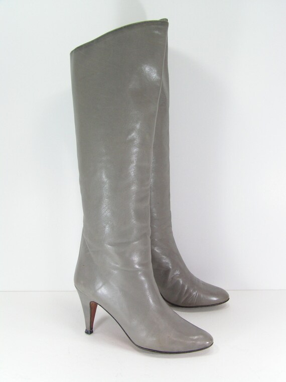 chantal knee high boots womens 7 euro 37.5 N gray stiletto