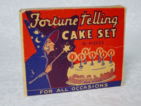 Vintage Fortune Telling Cake Charm Set by SwirlingOrange11 on Etsy
