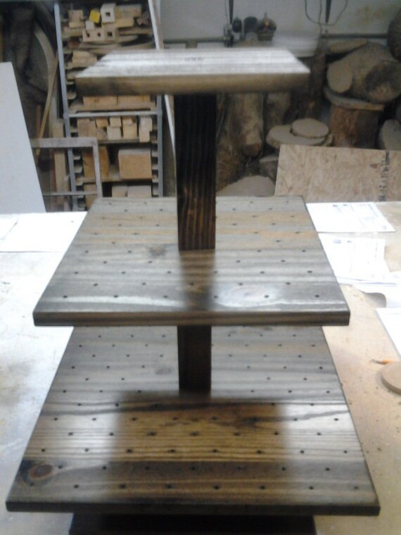 3 Tier Square Custom Made Solid Wood Cake by MikesAmazingStands