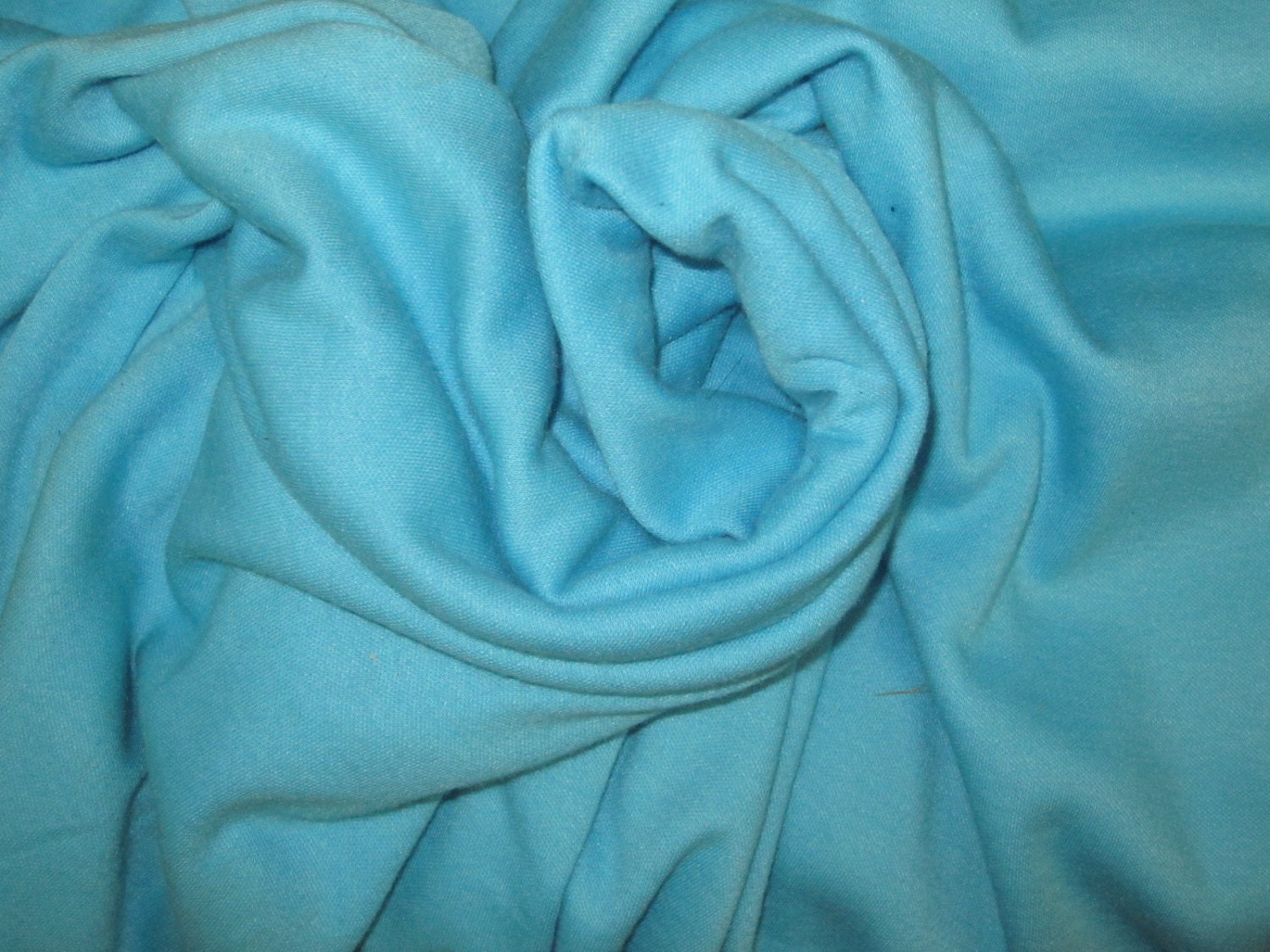 Turquoise Blue Cotton Interlock Solid Knit FAbric