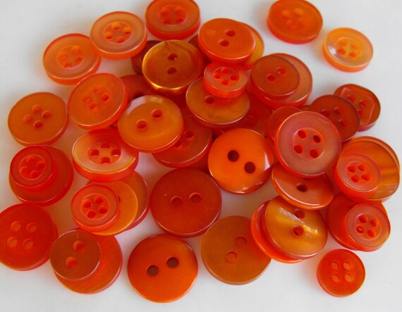 Burnt Orange Buttons 50 Small Assorted Round Sewing Crafting