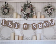 Popular items for let it snow banner on Etsy