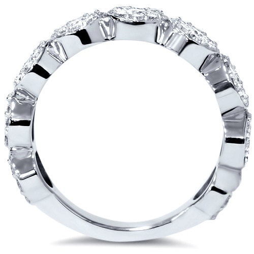 1.55CT Diamond G/SI Stackable Wedding Ring 14K White by Pompeii3