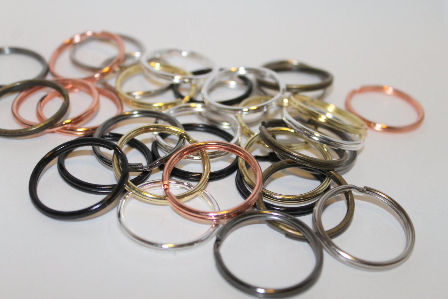 25 Gold Metal Color Split Rings Key Rings 1 1/4 25 Gold Metal Color Split Rings Key Rings 1 1/4