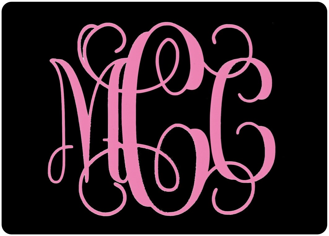 Vinyl Monogram Decal Small Personalized Vinyl Decal Vinyl