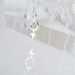 Silver Female Sign Necklace. Sterling Silver Female Symbol