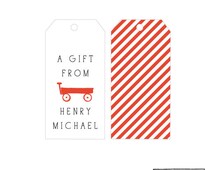 Custom Children's Gift Tags // Boy's Wagon