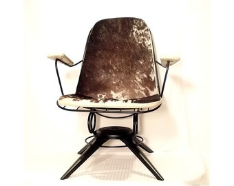 Get Wired - Modern Wire Chair - Upcycle - Cowhide - Leather - Black ...