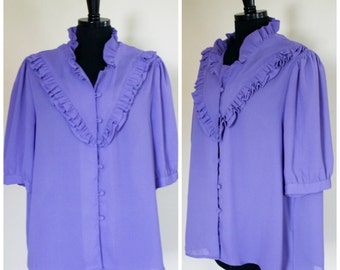 Ruffled poet shirt | Etsy