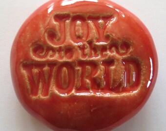 PEACE SIGN Pocket Stone Ceramic Kelp Forest by InnerArtPeace