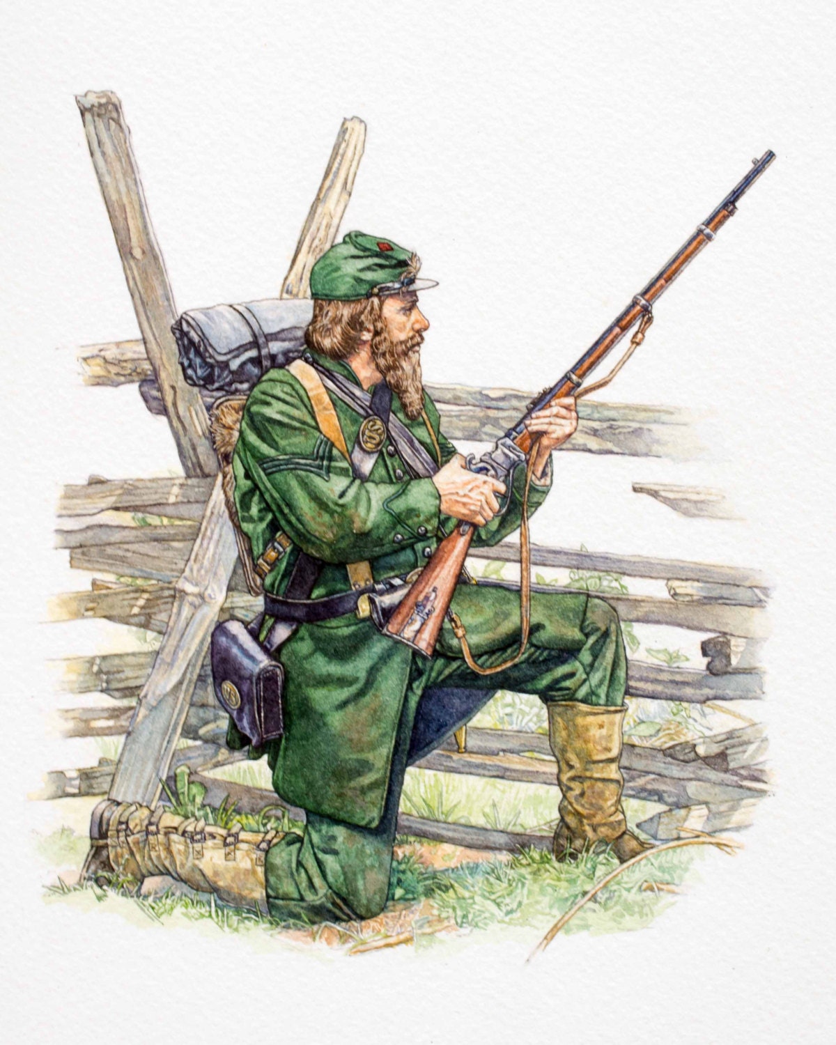 Civil War Art American Civil War Sharpshooter original