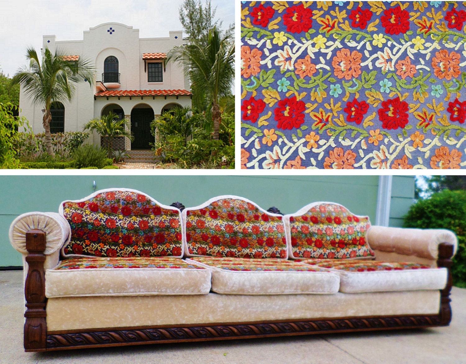 Spanish Colonial Revival Sofa Howard Parlor Couch