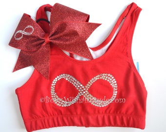 SET Black FIERCE Sports Bra with Matching Bow by BowsWithAttitude