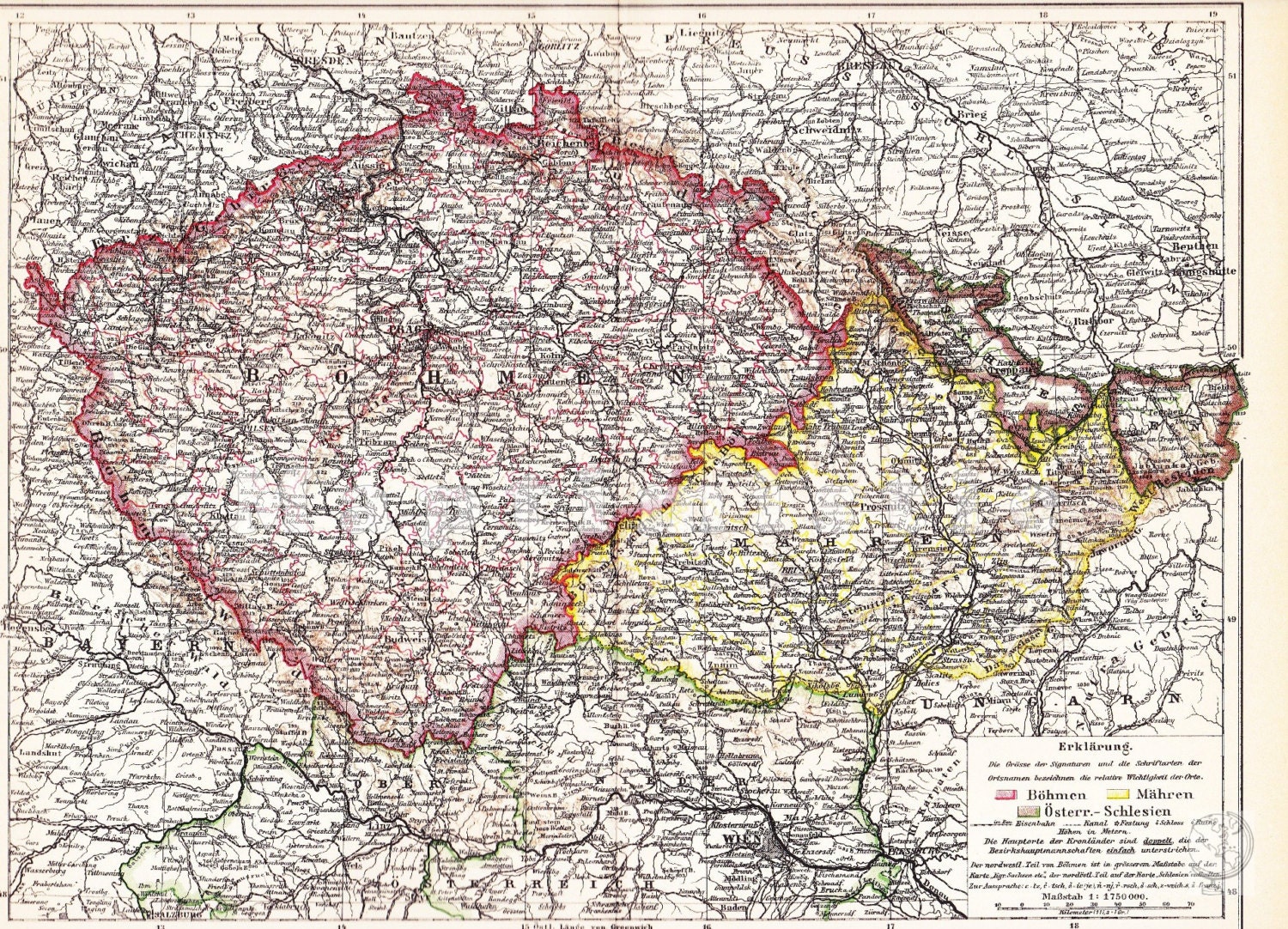 1898 Bohemia Moravia and Austrian Silesia at the end of the